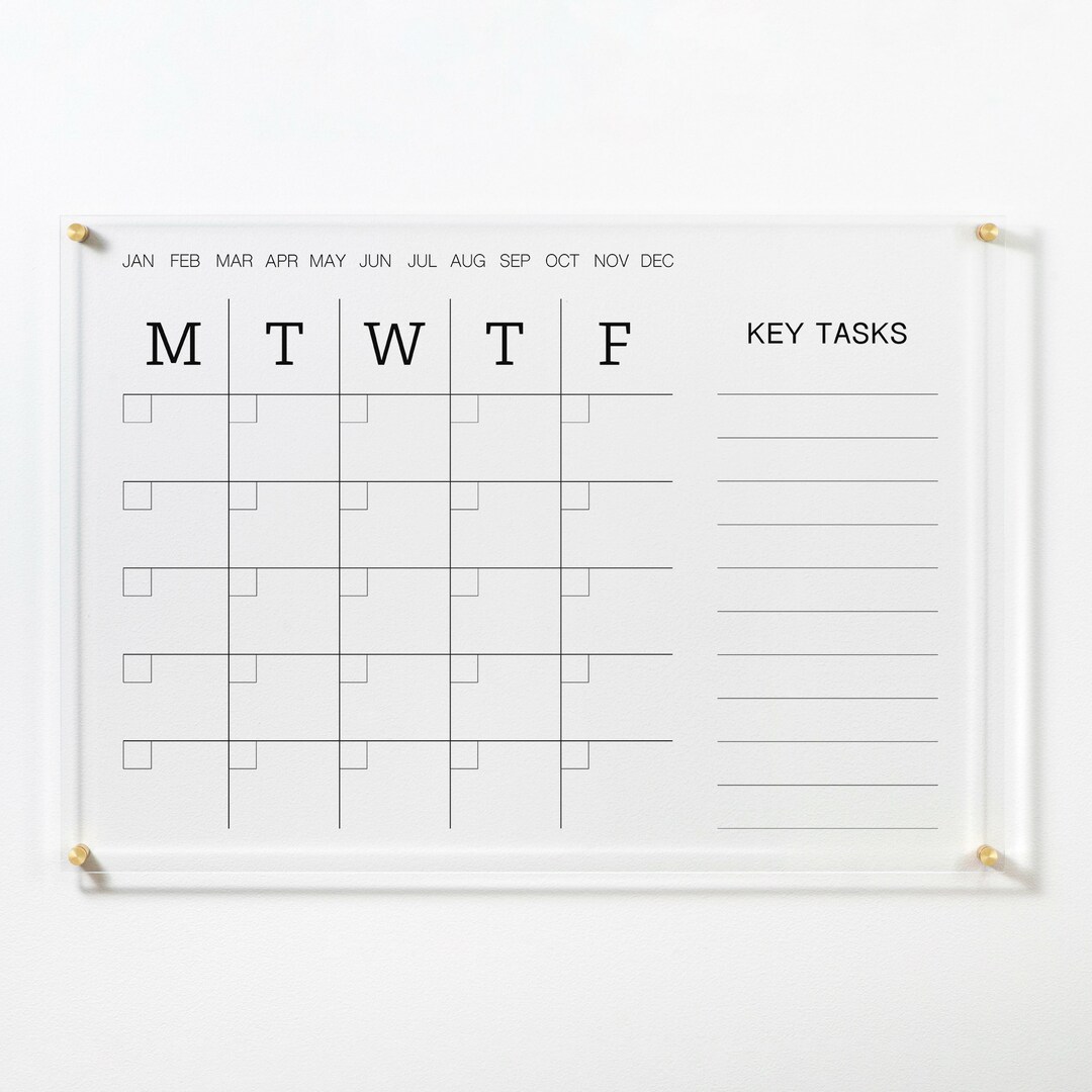 Personalized Acrylic Monthly Family Planner, Transparent Dry Erase ...