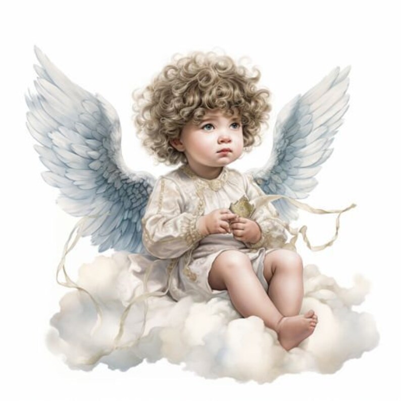 Angel Baby on A Cloud Art Print - Etsy