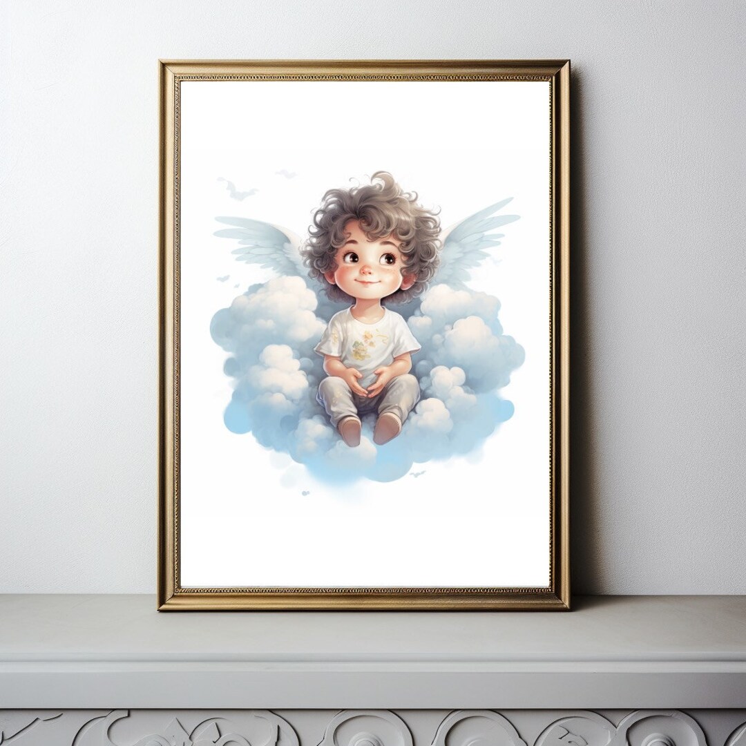 Baby Angel Digital Wall Art Printable - Etsy