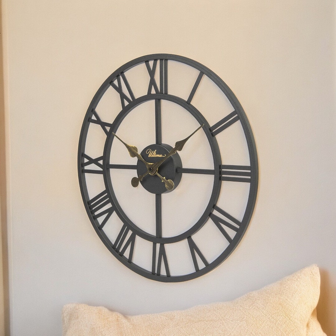Silent Metal Wall Clock With Latin Numerals,unique Wall Clocks,extra ...