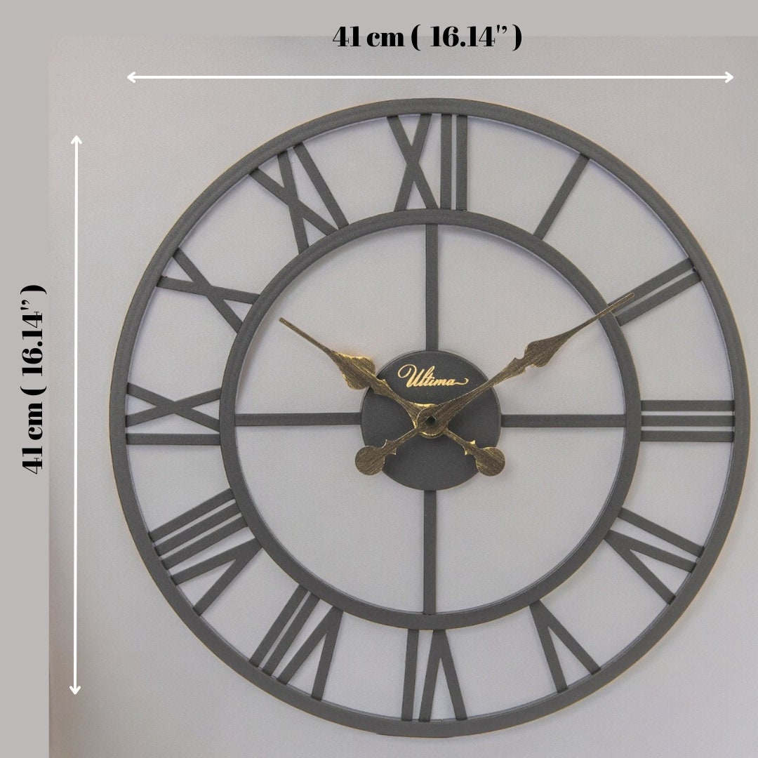 Silent Metal Wall Clock With Latin Numerals,unique Wall Clocks,extra ...