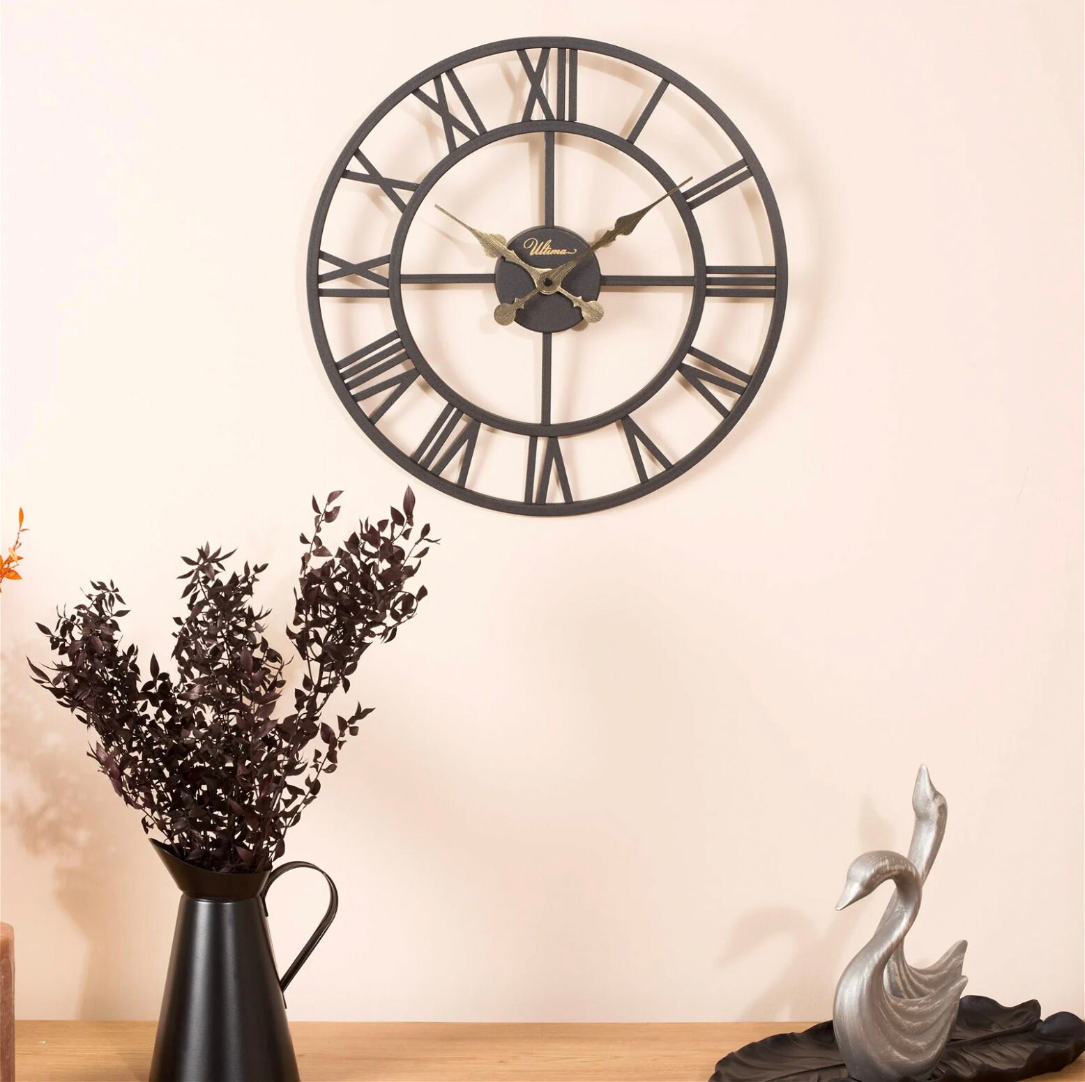 Silent Metal Wall Clock With Latin Numerals,unique Wall Clocks,extra ...