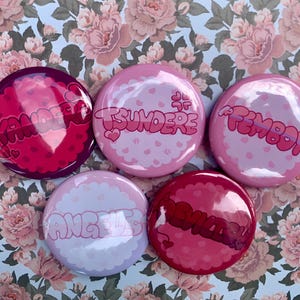 Kawaii Anime Button Set, Yandere Tsundere Femboy, Handmade - Etsy