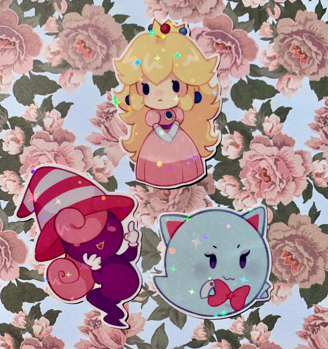 Paper Mario TTYD Peach Vivian Boo Laminated Sticker Set - Etsy