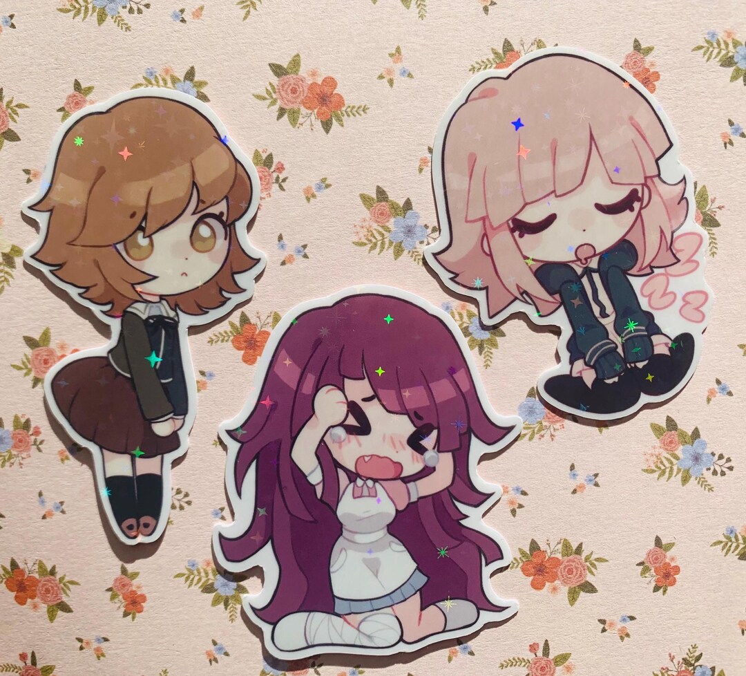 Danganronpa SDR2 Girls Sparkling Sticker Set Chiaki Mikan Chihiro ...