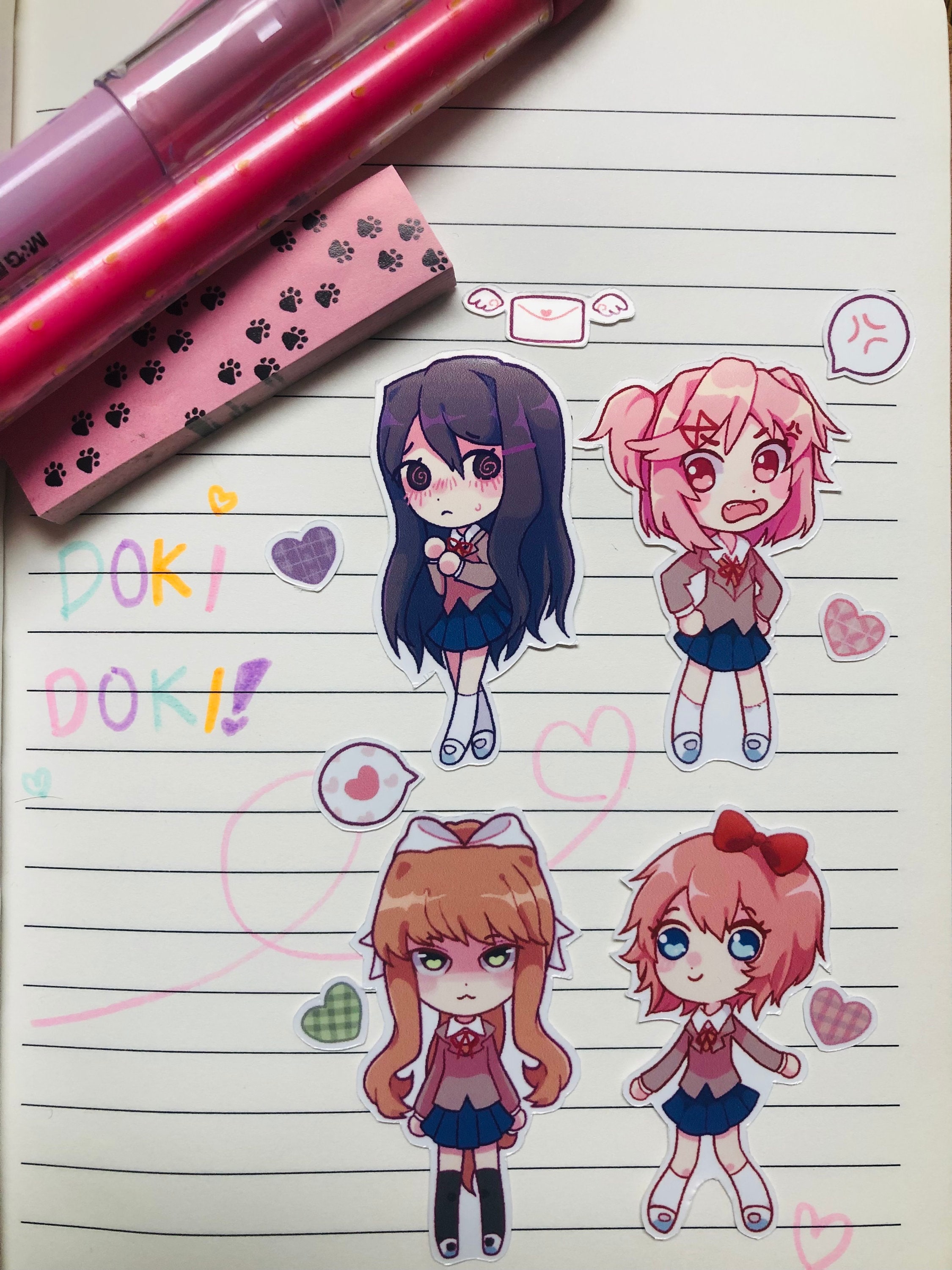 DOKI DOKI Sticker Set - Etsy