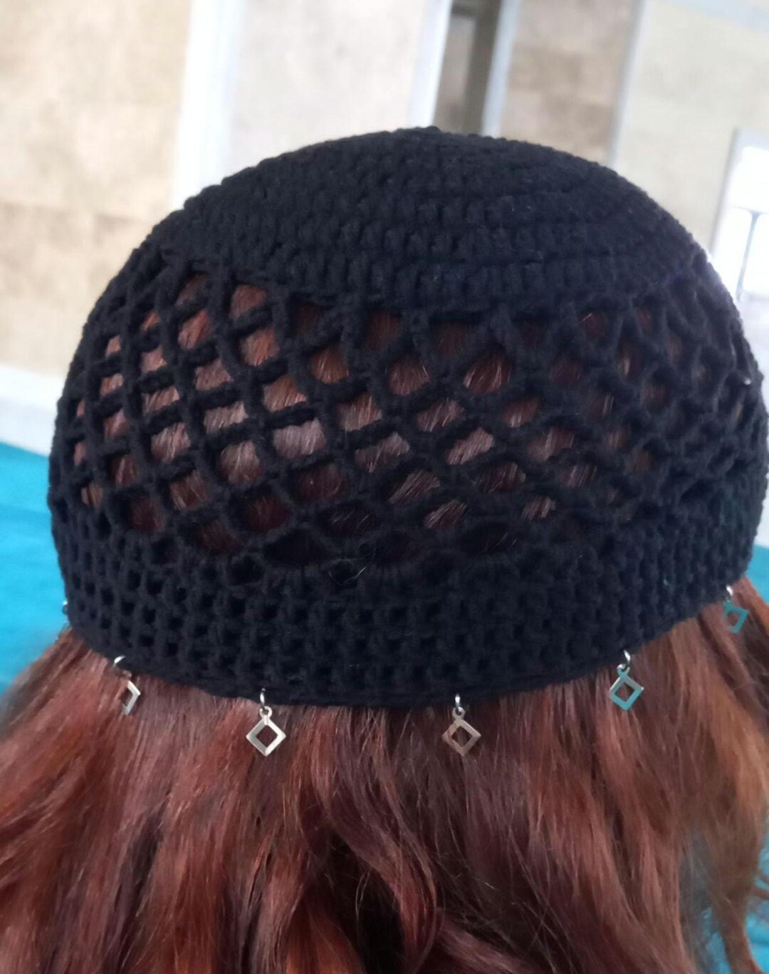 Cotton Crochet Skull Cap,crochet Mesh Skull Cap,knit Skull Hat,cotton ...