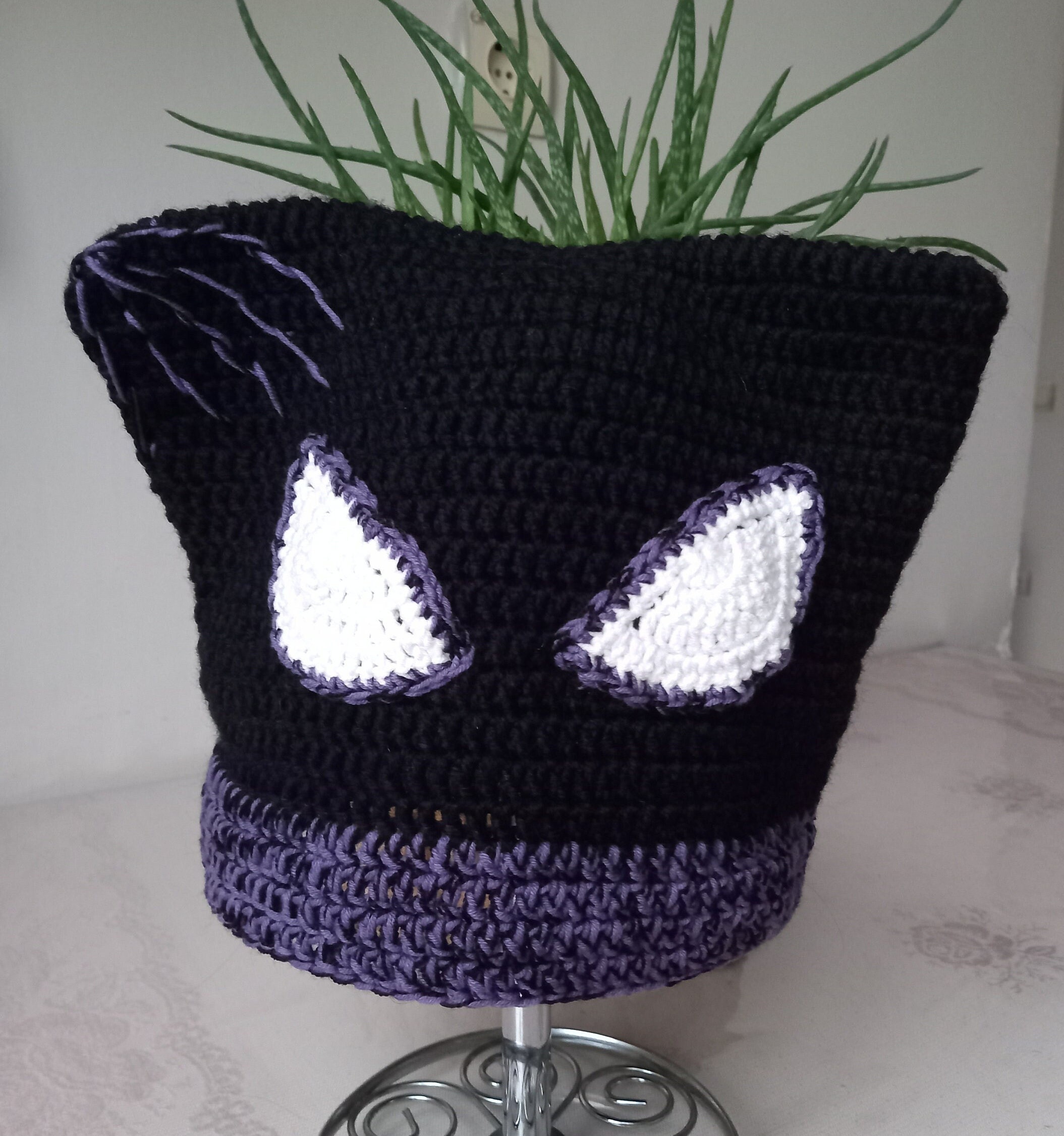 Crochet Cat Hat,mayday Parker,spiderman Cat Beanie,knit Spider Web Hat ...