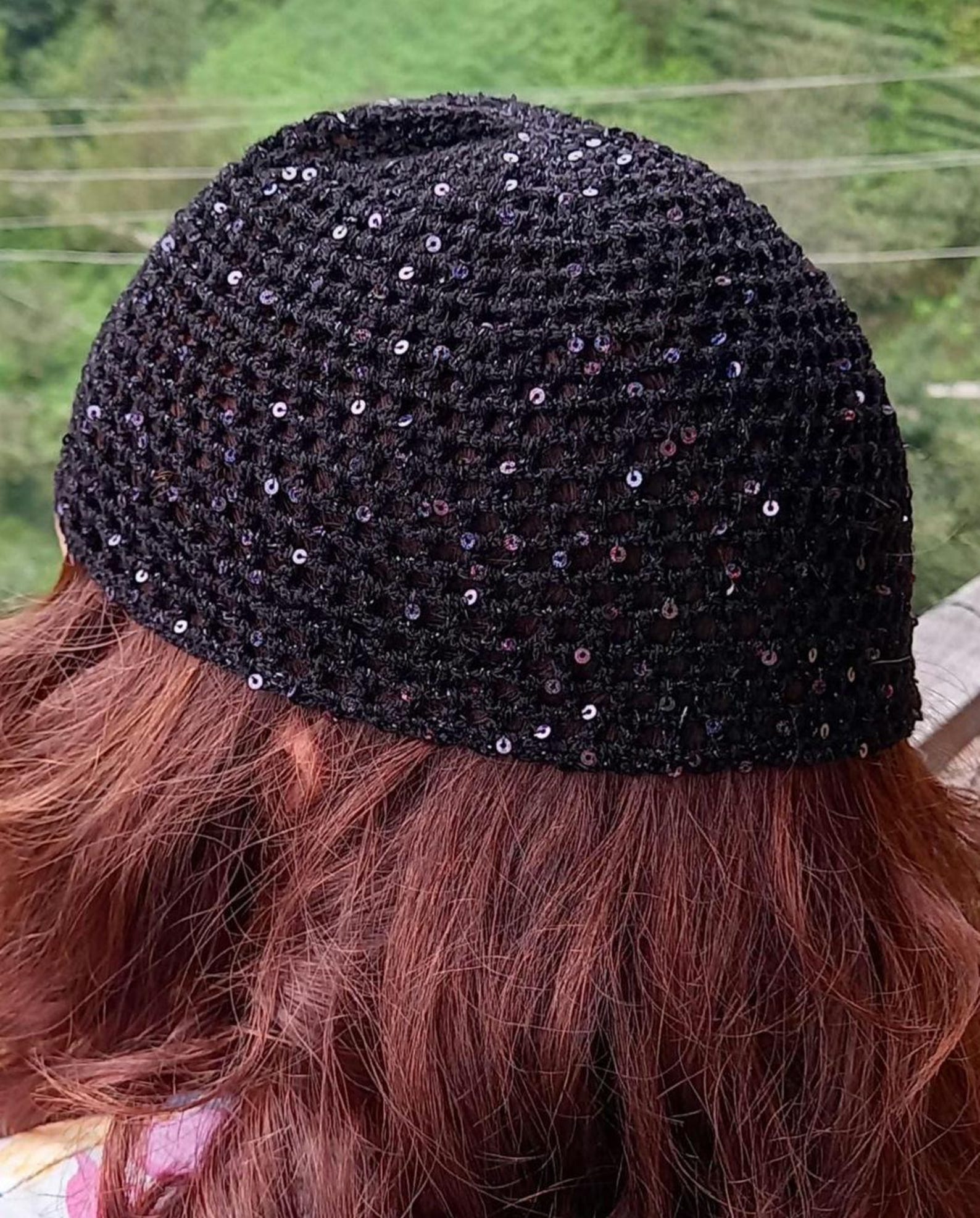 Crochet Sequin Skull Cap: ABBA Party Style Knit Beanie - Etsy