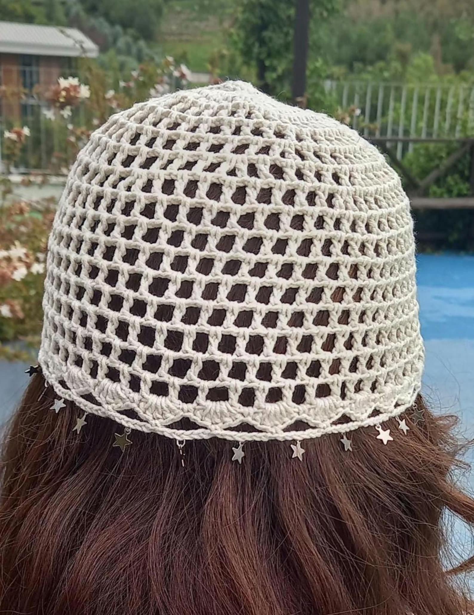 Cotton Skull Cap,crochet Mesh Skull Cap,knit Skull Hat,crochet Skull ...