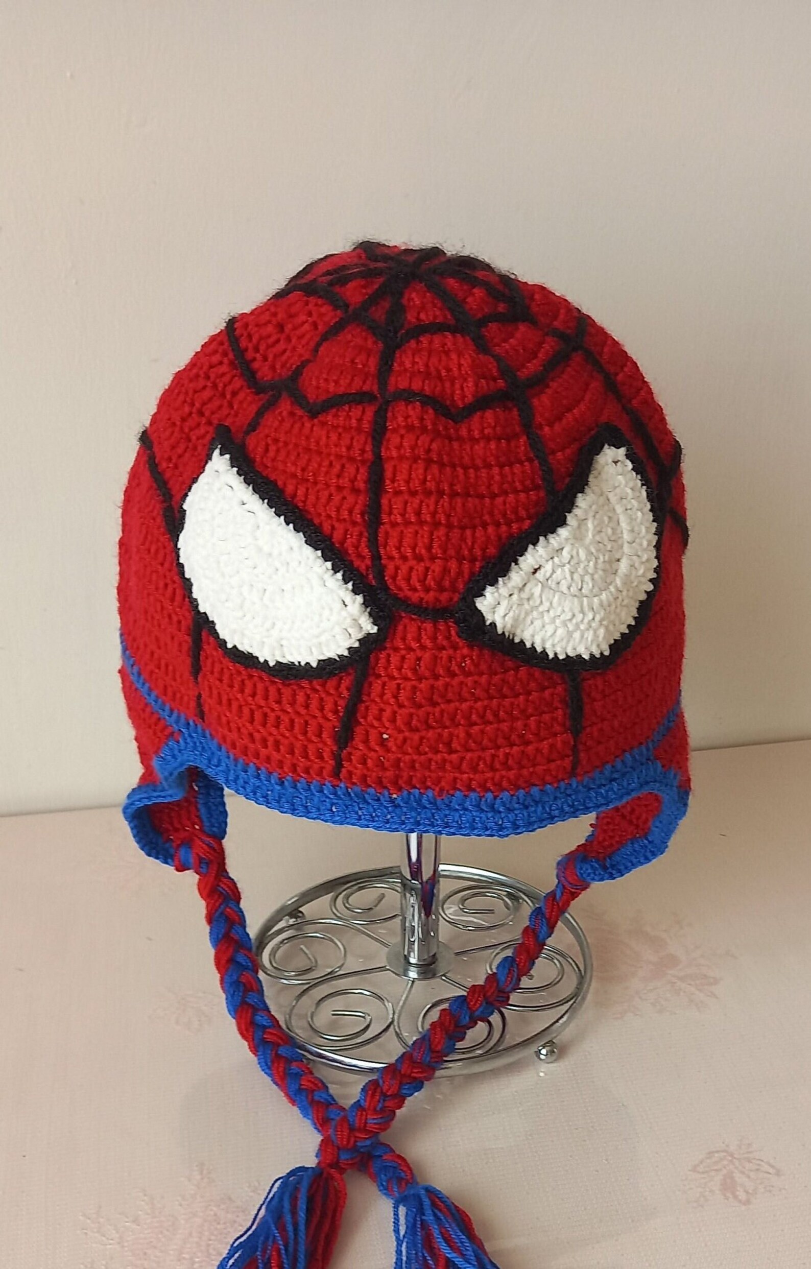 Crochet Spiderman Hat,mayday Parker,crochet Beanie,spider Web Hat ...