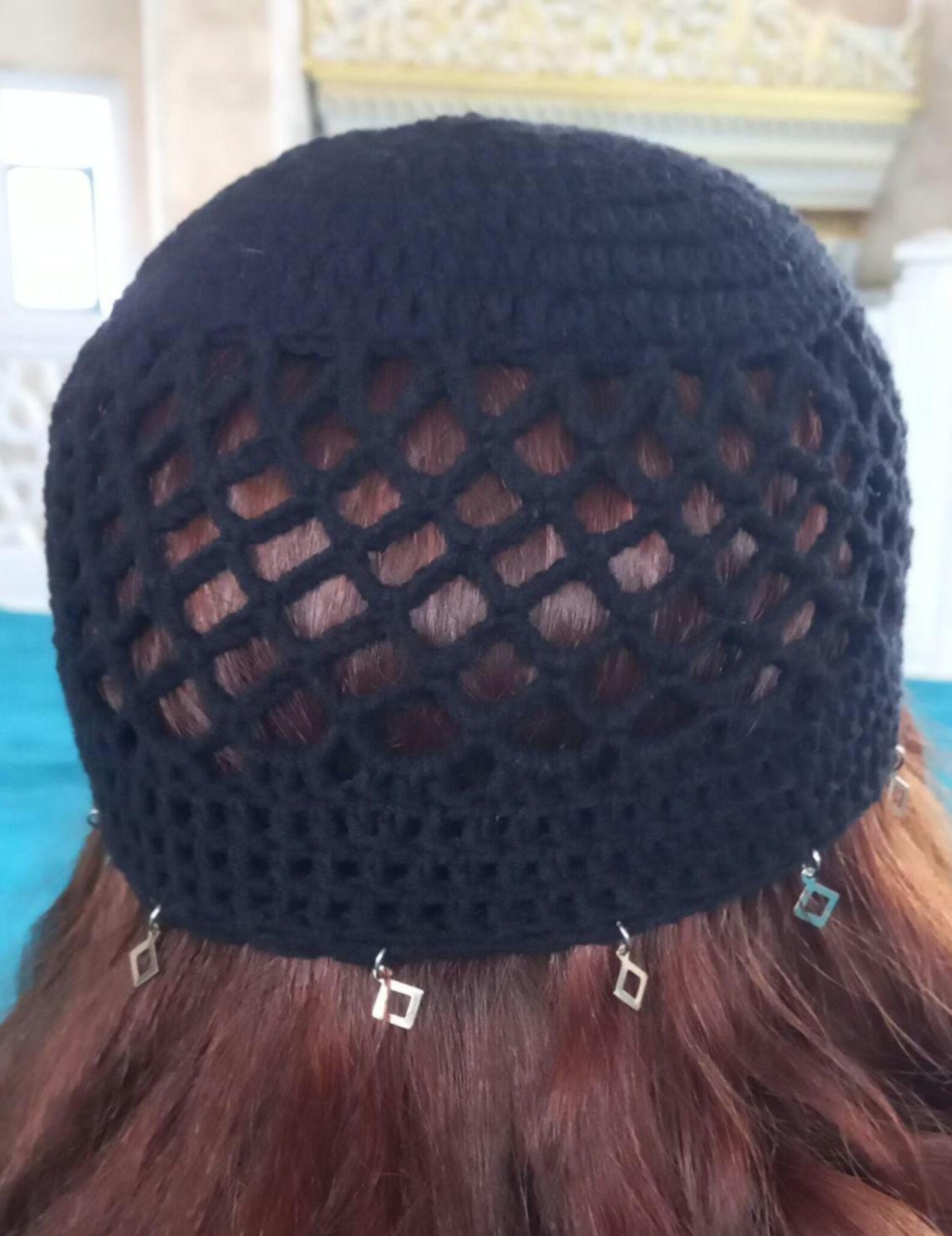Cotton Crochet Skull Cap,crochet Mesh Skull Cap,knit Skull Hat,cotton ...