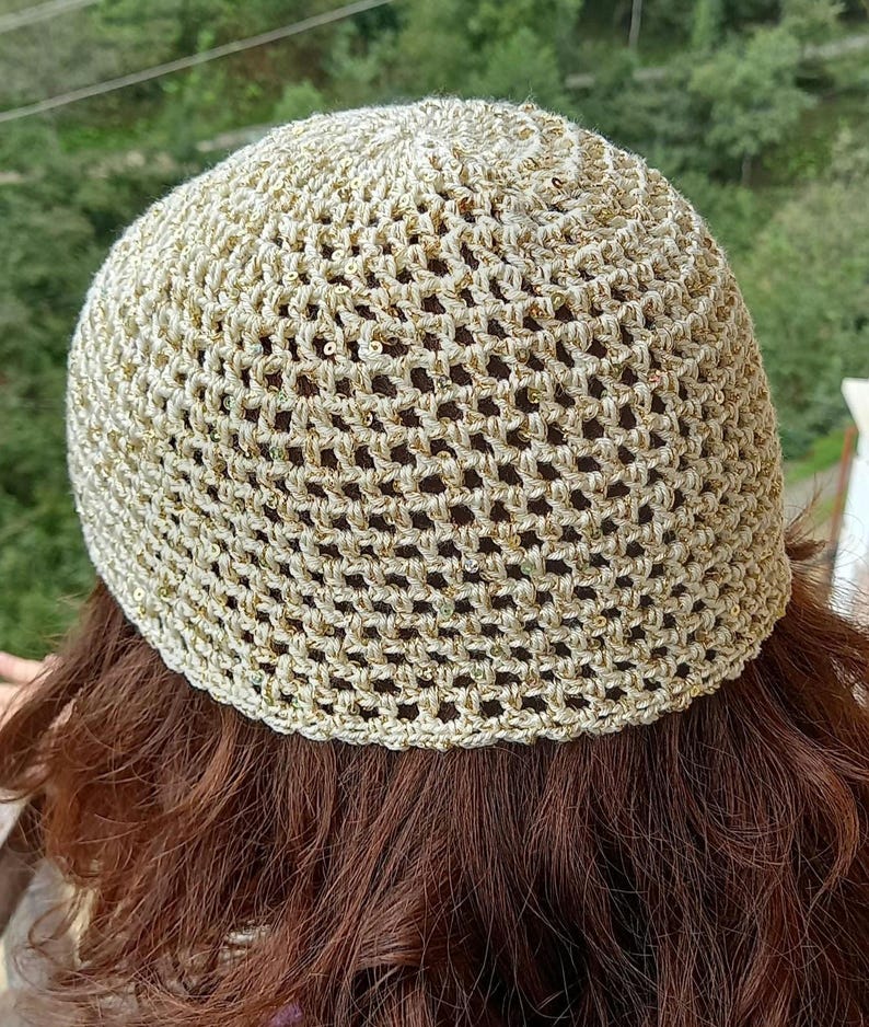 Crochet Skull Cap Hat With Sequins: Party ABBA Style - Etsy