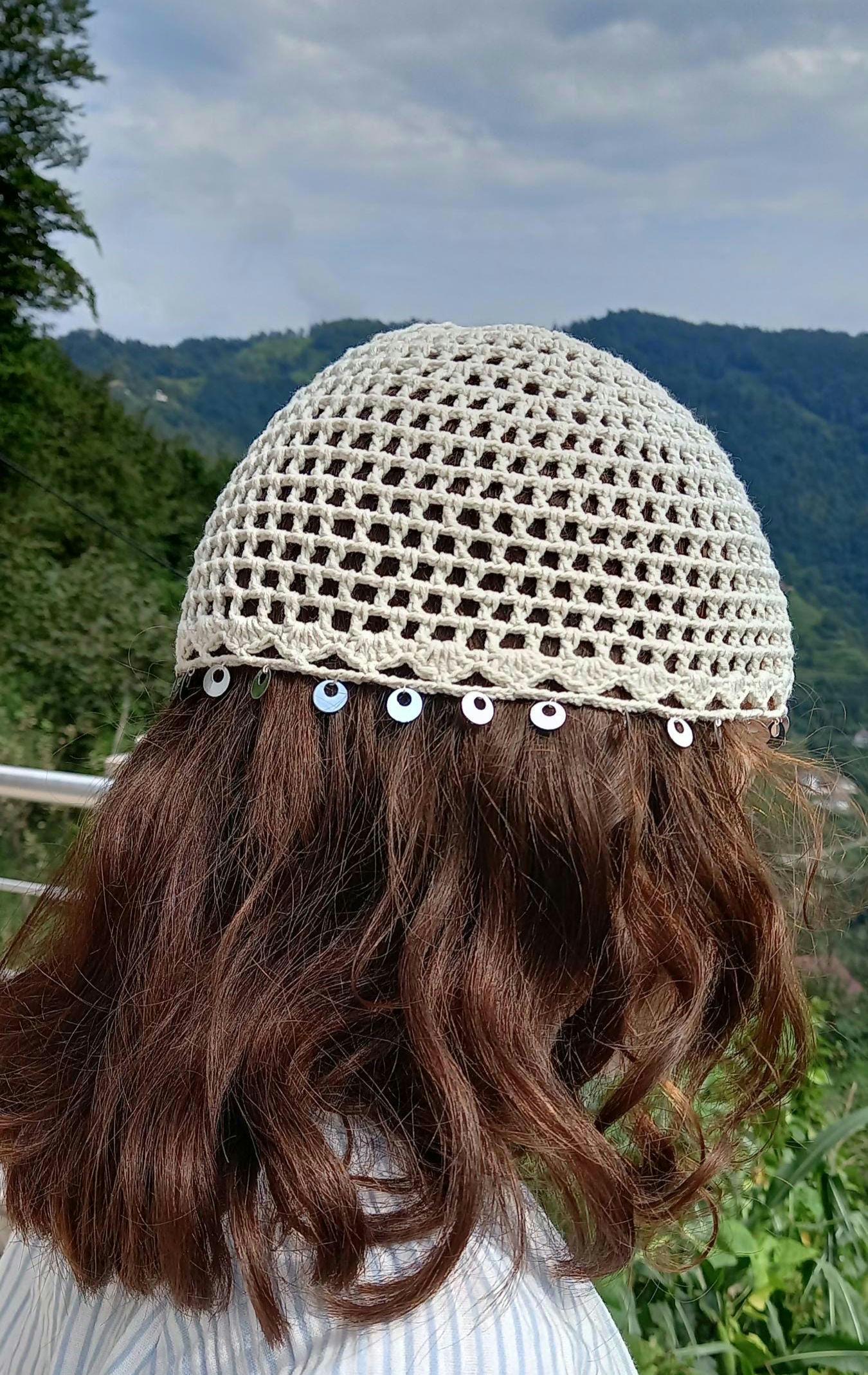 Cotton Skull Cap,crochet Mesh Skull Cap,knit Skull Hat,crochet Skull ...