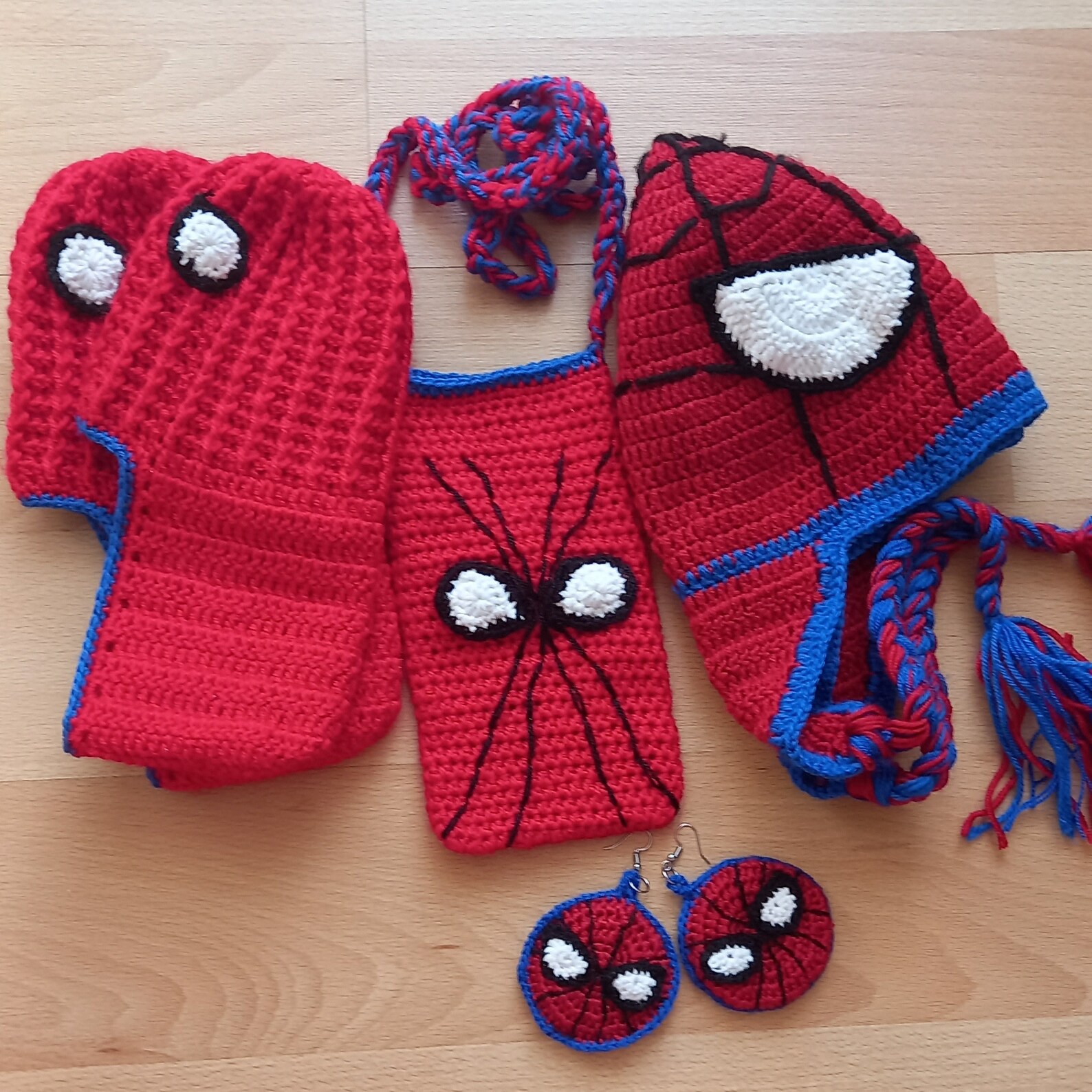 Crochet Spiderman Hat,mayday Parker,crochet Beanie,spider Web Hat ...