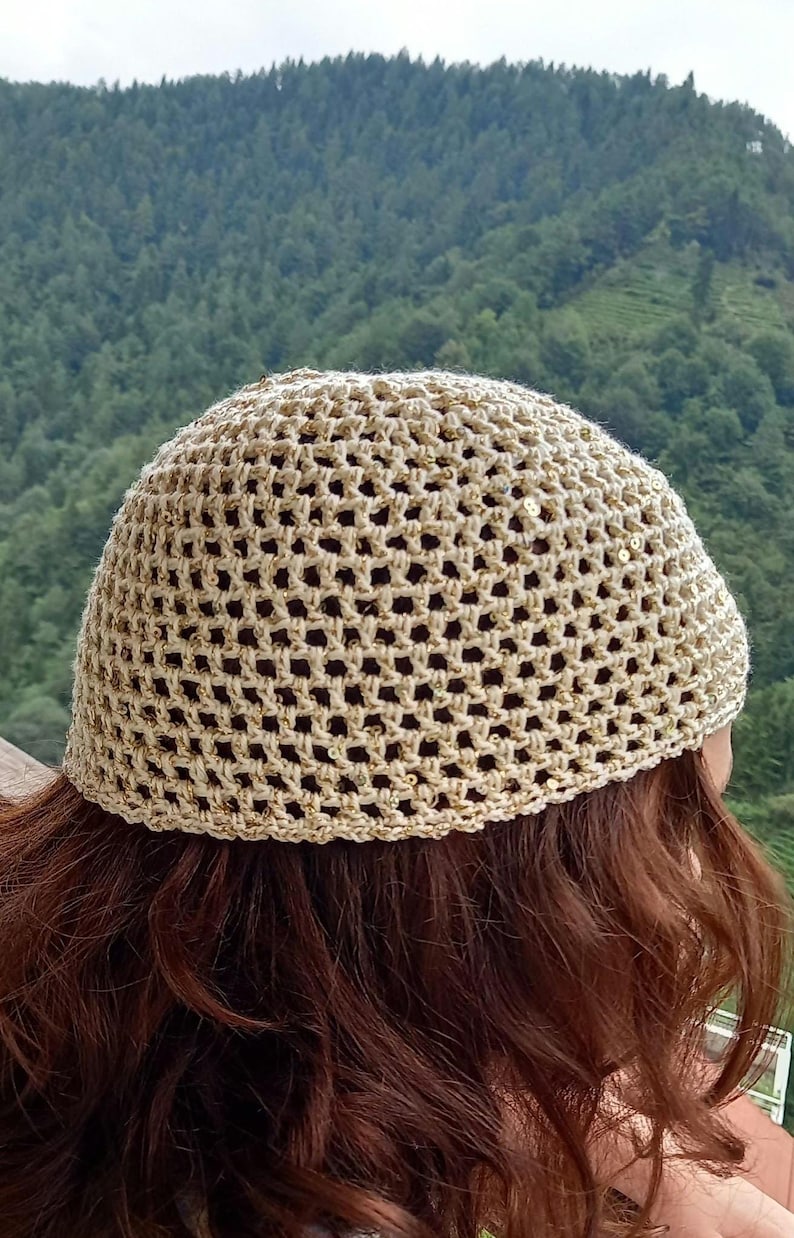 Crochet Skull Cap Hat With Sequins: Party ABBA Style - Etsy