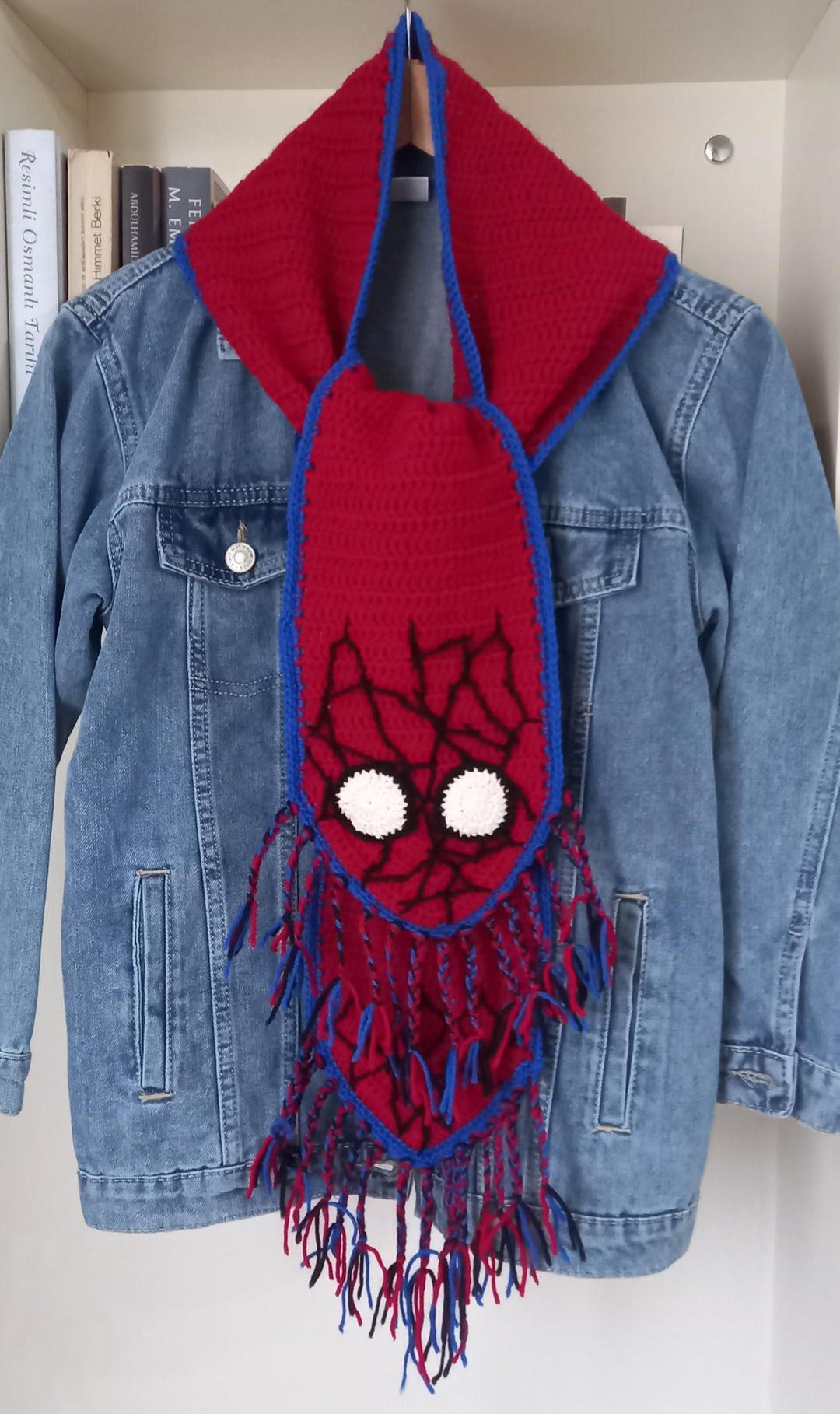 Handmade Crochet Spiderman Scarf: Knit Spider Web Scarf - Etsy