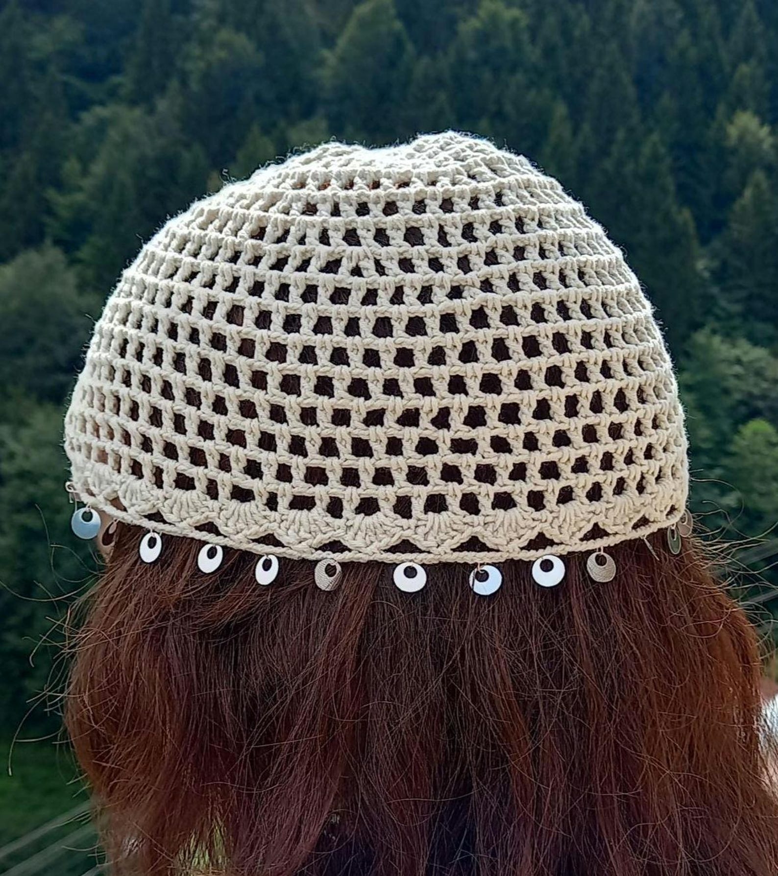 Cotton Skull Cap,crochet Mesh Skull Cap,knit Skull Hat,crochet Skull ...