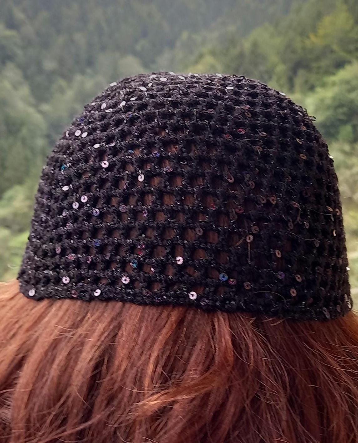 Crochet Sequin Skull Cap: ABBA Party Style Knit Beanie - Etsy