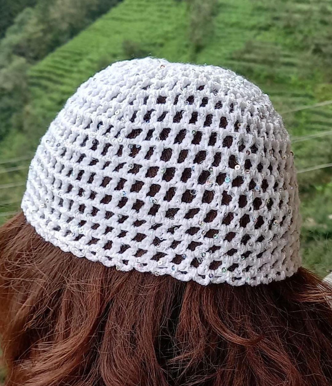 Crochet Sequin Skull Cap: Sparkly Party Hat, ABBA Style - Etsy