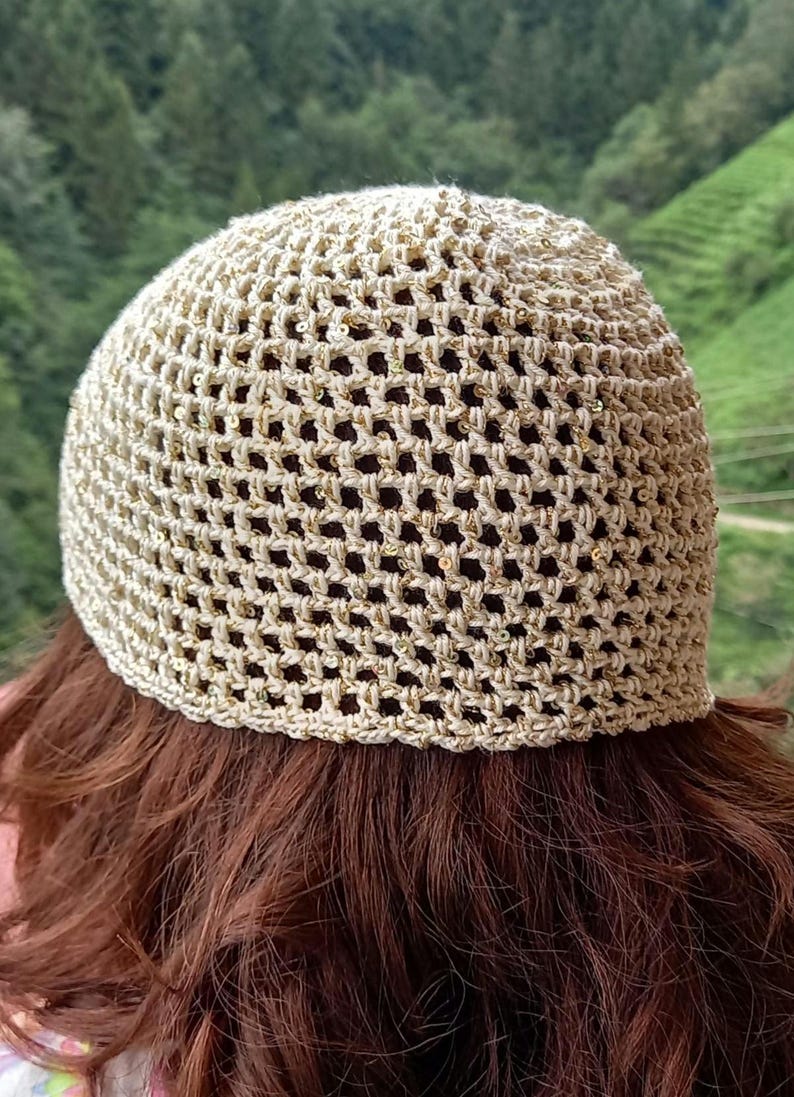 Crochet Skull Cap Hat With Sequins: Party ABBA Style - Etsy