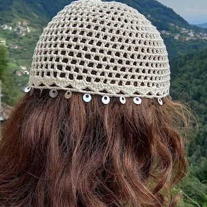 Crochet Mesh Skull Cap, Boho Beanie - Etsy