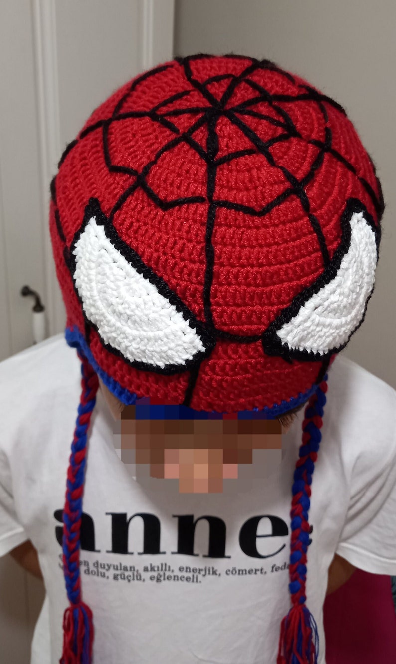 Crochet Spiderman Hat,mayday Parker,crochet Beanie,spider Web Hat ...