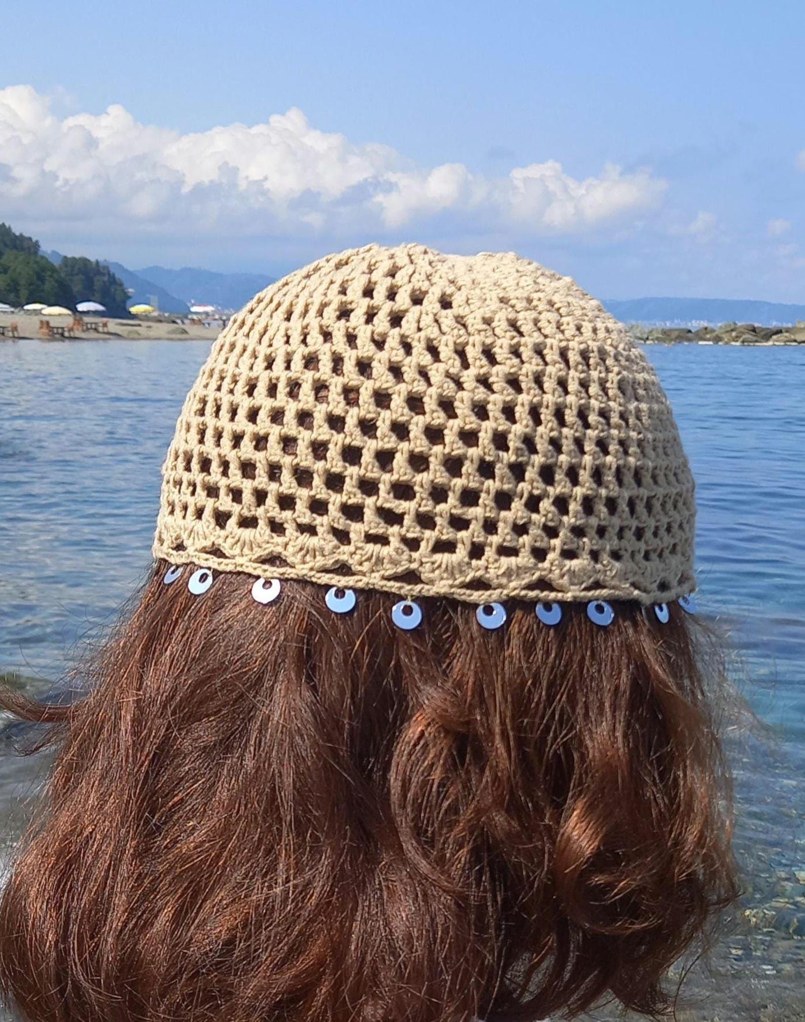 Cotton Skull Cap,crochet Mesh Skull Cap,knit Skull Hat,crochet Skull ...