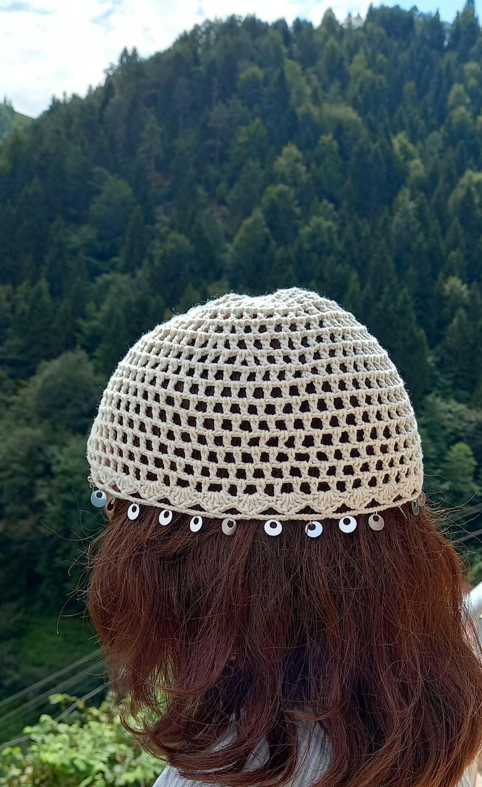 Crochet Skull Cap,crochet Mesh Skull Cap,knit Skull Hat,cotton Skull ...