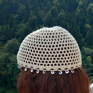 Crochet Mesh Skull Cap, Boho Beanie - Etsy