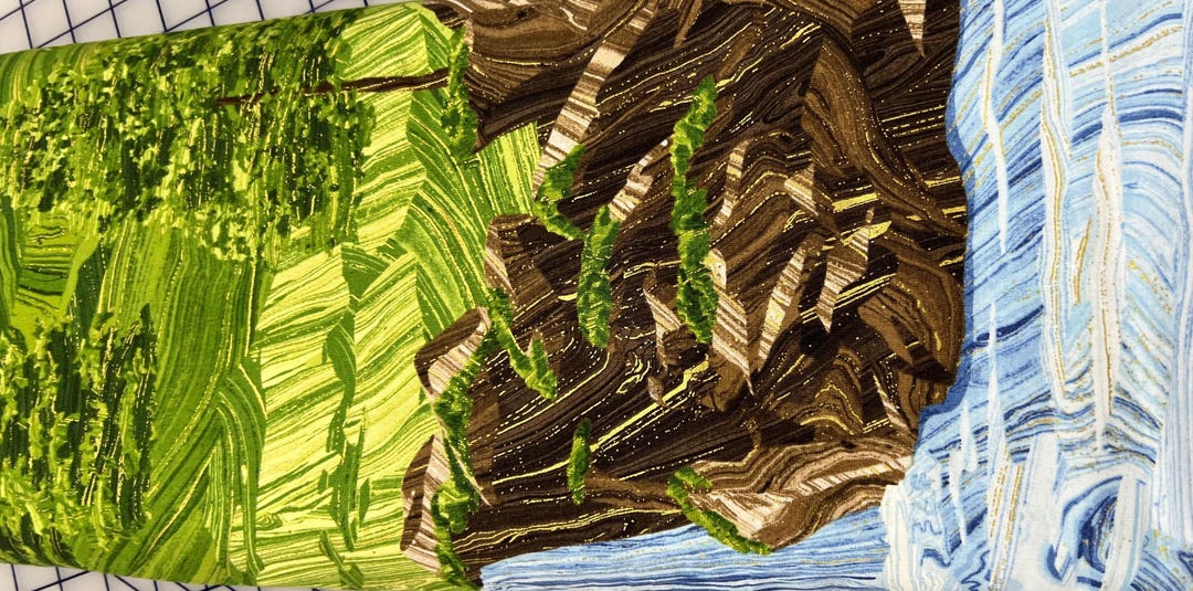 Mountain Scape Waterfall Panel Made by Northcott. ** Panel Only** - Etsy