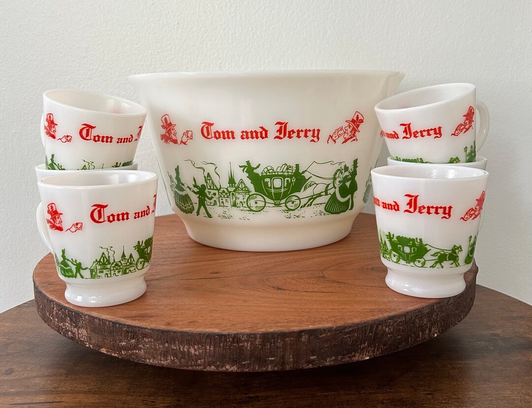 Vintage Tom & Jerry Punch Bowl Set With 6 Cups - Etsy