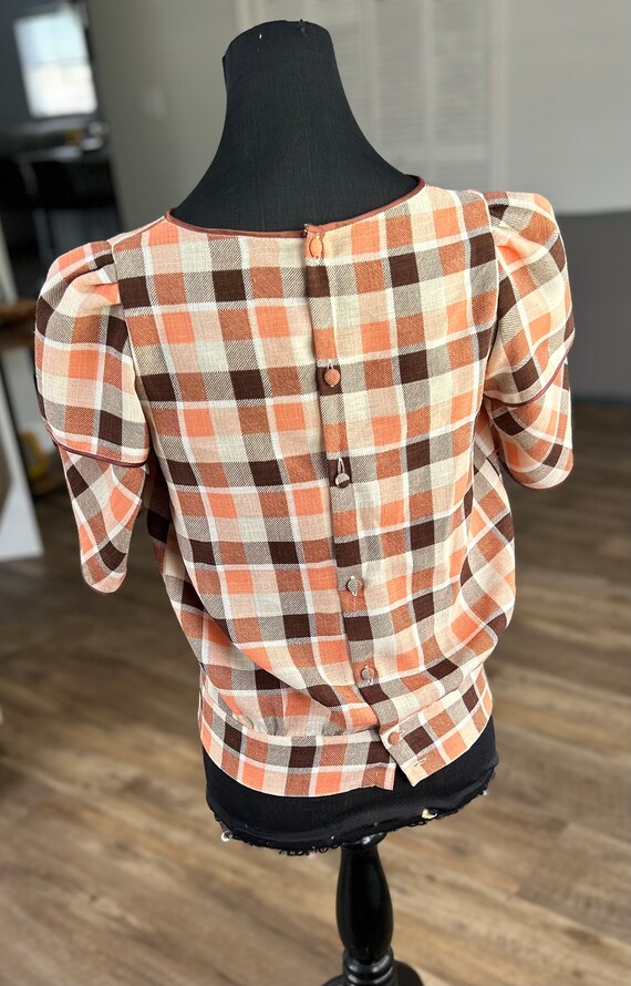 Vintage Checkered Plaid Blouse - Gem