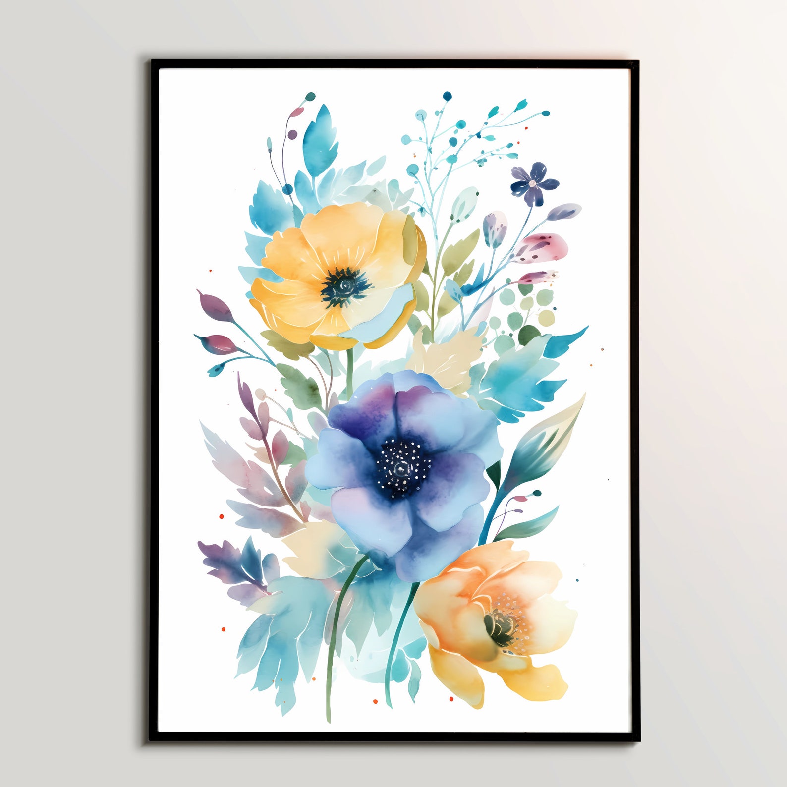 Pastel Blooms - Set of 3 Botanical Wall Art Prints, Floral Décor ...