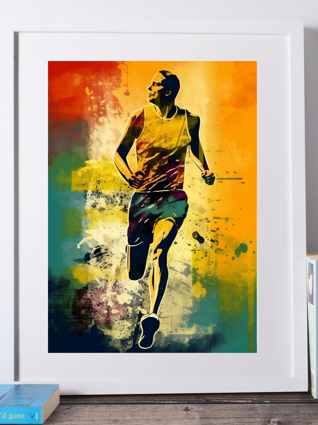 Runner Digital Art Print With Vibrant Pop Art Design, Downloadable ...