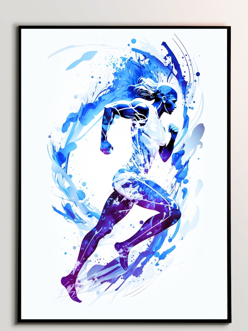 Dynamic Fitness Digital Art Print for Gym Decor, Workout Motivation ...