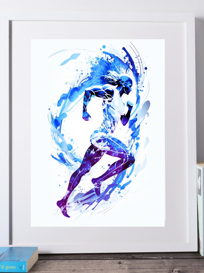 Dynamic Fitness Digital Art Print for Gym Decor, Workout Motivation ...