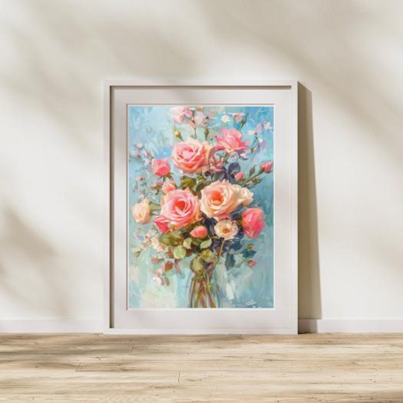 Printable Pink Roses: Digital Download Wall Art - Etsy