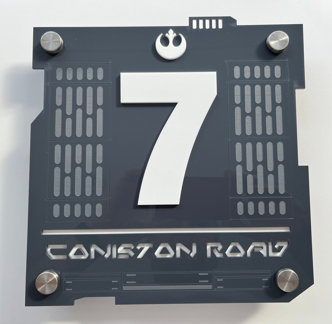 Personalised Sci-fi House Sign | Custom Address Plaque | Aurebesh Style ...
