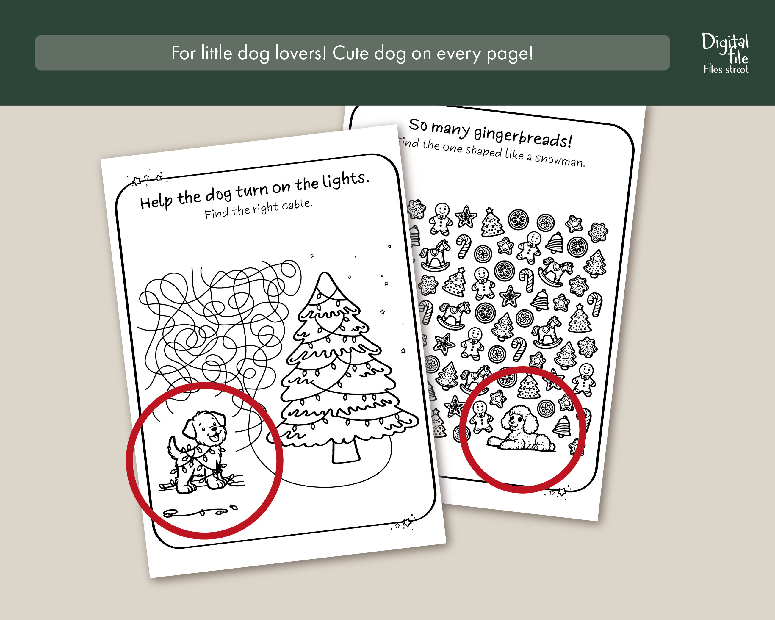 Printable Christmas Activities for Little Dog Lovers. Kids Activity ...