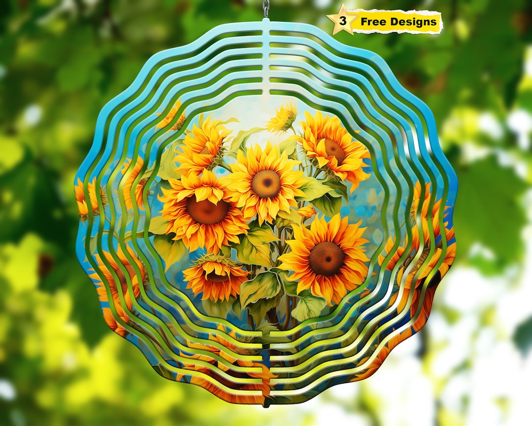 Sunflower Wind Spinner PNG Wind Spinner Sublimation Designs, 10inch ...