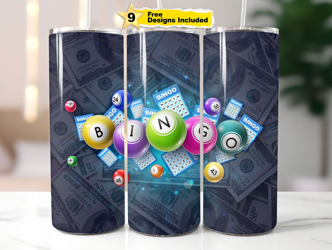 Bingo Cards Tumbler Wrap for 20 Oz Skinny Tumbler Sublimation Design ...