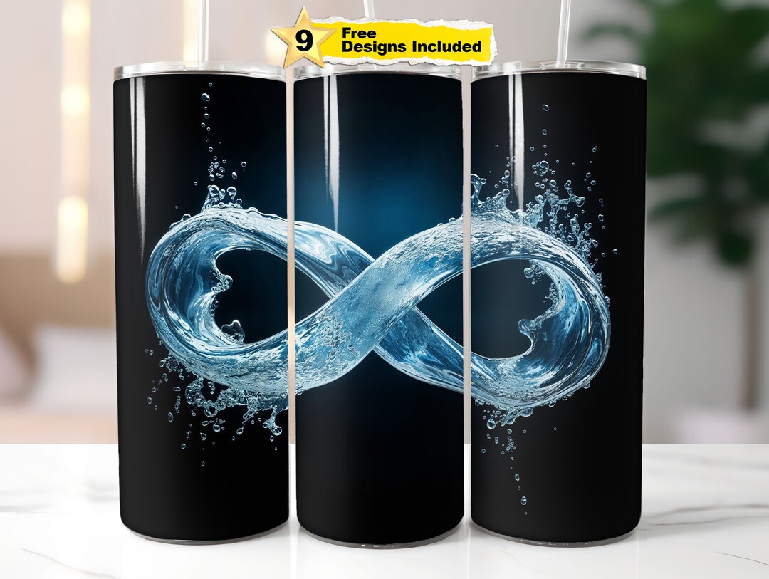 Floating Water Infinity Symbol Tumbler Wrap Seamless Design Png Digital ...
