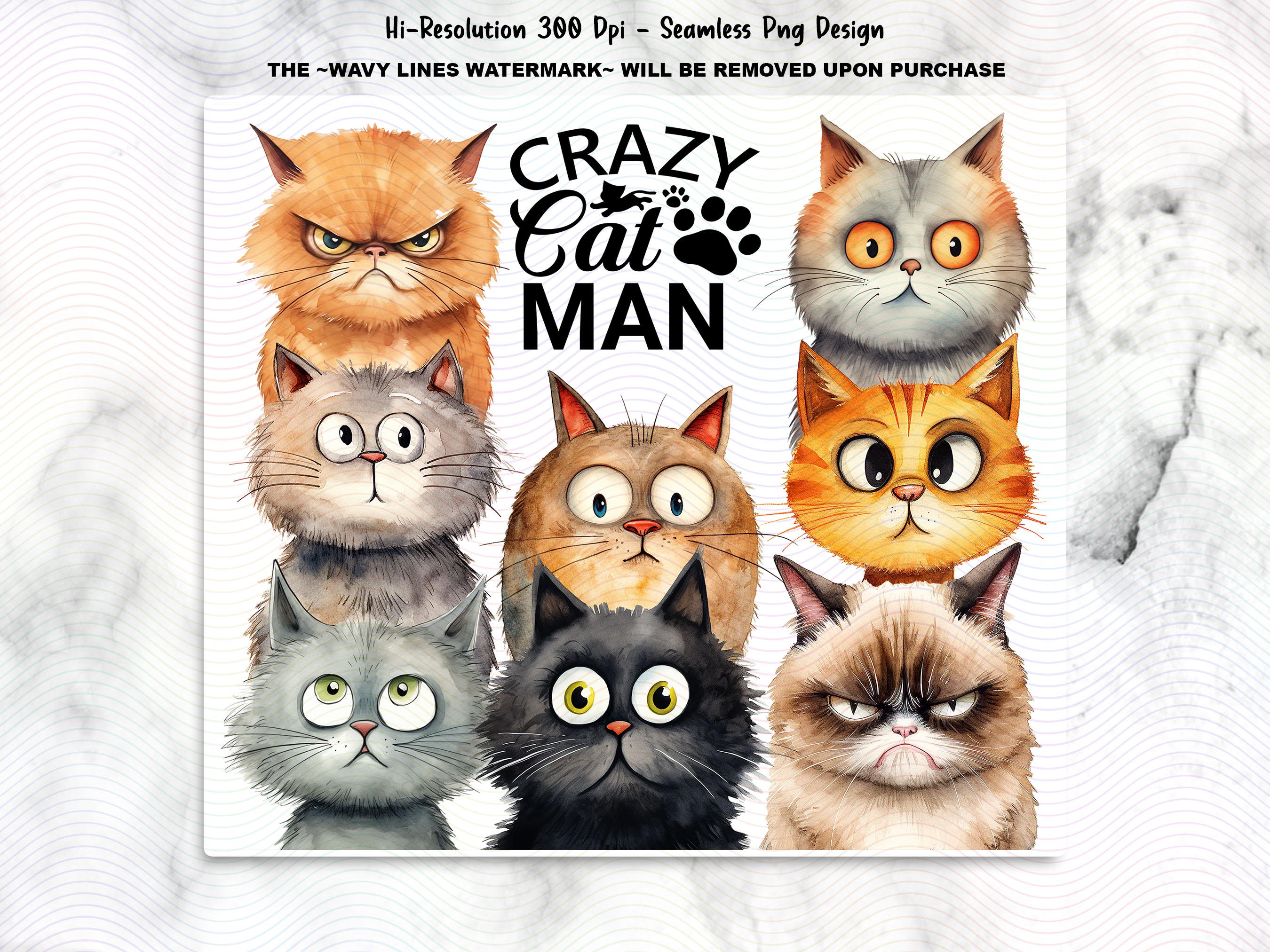 Crazy Cat Lady Tumbler Wrap: Funny Cat Design (digital Download) - Etsy