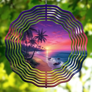 Beach Scene Wind Spinner Sublimation Designs: 7 PNG Bundle (digital ...