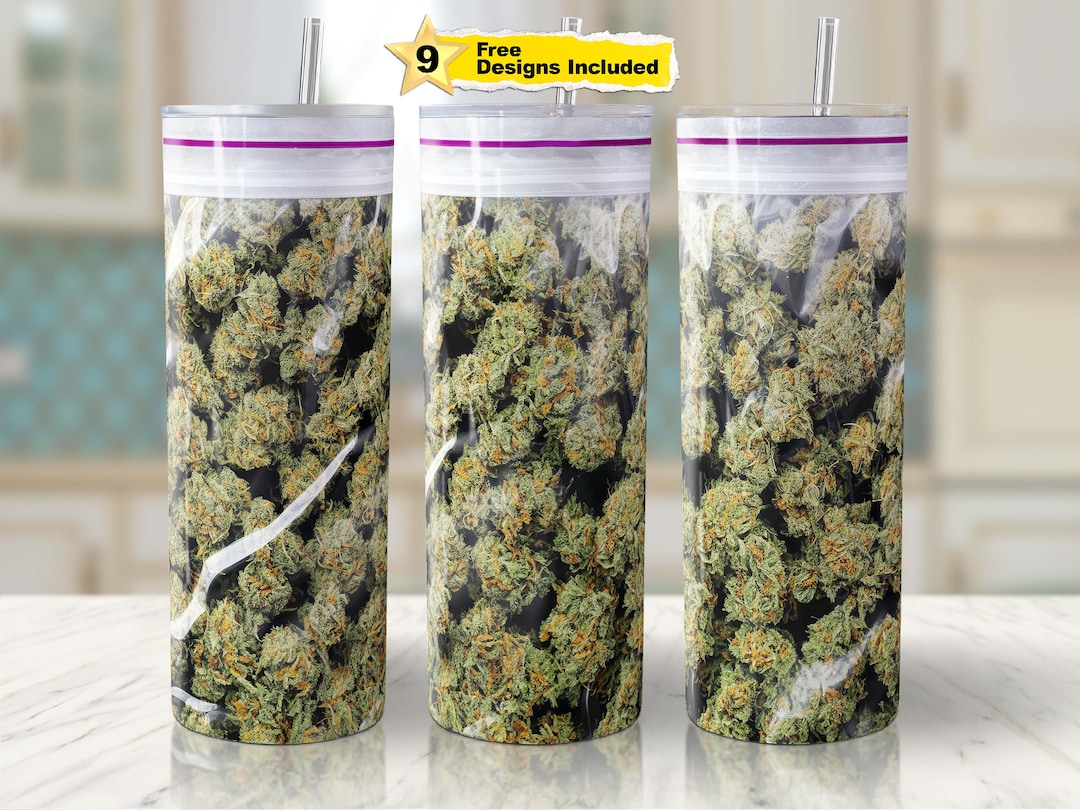 420 Weed Bag Tumbler Wrap PNG Bag of Cannabis 20 Oz Seamless Wrap for ...