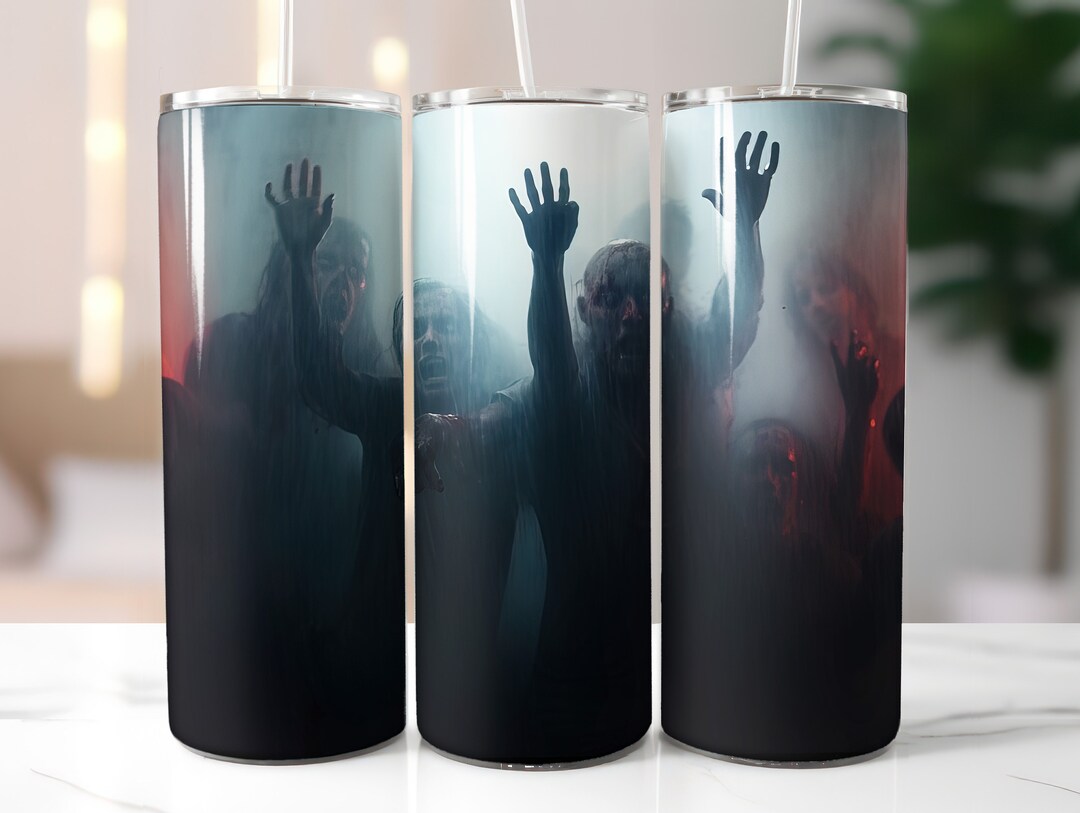 Zombie Tumbler Wrap Sublimation Design Dead Zombies 20oz Skinny Tumbler ...