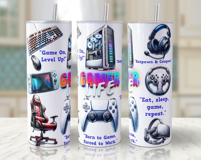 110 Gamer Tumbler Wrap Bundle 20 Oz Gamer Sublimation Designs Gamer