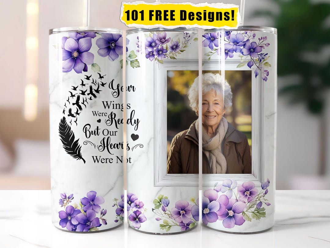 Memorial Photo Tumbler Wrap: Custom Sublimation Design (PNG Digital ...