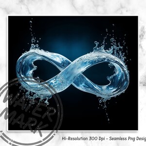 Floating Water Infinity Symbol Tumbler Wrap Seamless Design Png Digital ...